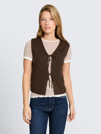 Tom Tailor Denim Cardigan TOM TAILOR DENIM, Damen, Gr. XXL, braun (cool schwarz braun melange), Strick, Obermaterial: 50% Polyester, 24% Polyacryl, 20% Polyamid, 6% Al