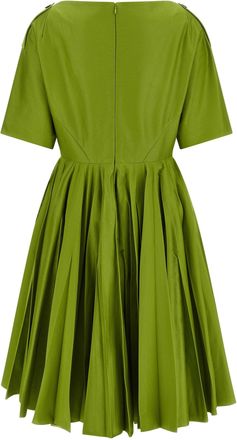 Prada Cotton Pleated Dress - Green
