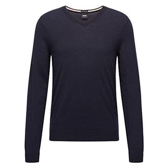 BOSS Hommes Melba-P Pull &agrave; col V en Laine m&eacute;rinos Extra Fine