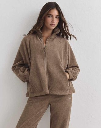 Aim'n veste zipp&eacute;e en polaire couleur noisette-Marron
