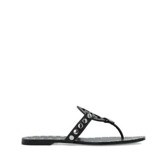 Tory Burch Schwarze Studded Miller Flache Sandalen - - Shoes - Damen - Schwarzk - 36 EU