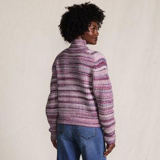 Lands End Strick-Cardigan mit Rei&szlig;verschluss, Damen, Gr&ouml;&szlig;e:40-42 regular, Pink, Wolle/Polyester/Nylon, by Lands End