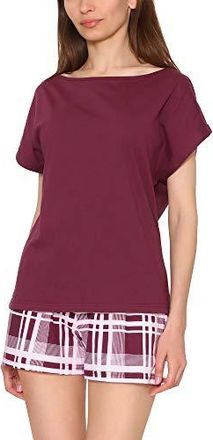 Merry Style Pyjama Ensemble Haut et Bas Femme MS10-178 (Bordeaux/Carreaux, M)