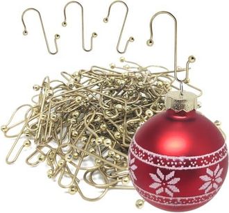 Com-Four 100x Crochets Premium pour d&eacute;corations darbre de No&euml;l - Crochets Doubles Robustes pour d&eacute;corations darbre de No&euml;l - Parfaits pour Les pendentifs d&eacute;cor