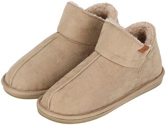 Apollo Hausschuh APOLLO LADIES HOME BOOTS SUEDE, Damen, Gr. 37-38, beige, Obermaterial: 100% Polyester, unifarben, Schuhe Hausschuh, mit Logopr&auml;gung und kusc
