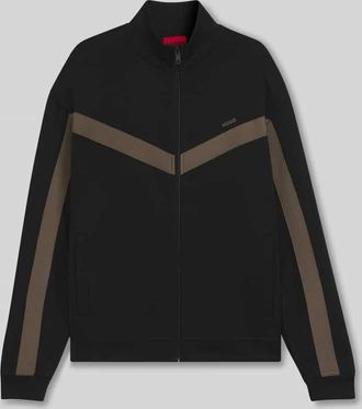 HUGO BOSS Relaxed Fit Sweatjacke mit Chevron-Tape Modell DARTI