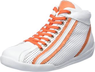 Andrea Conti Damen Sneaker, weiß/Papaya, 37 EU