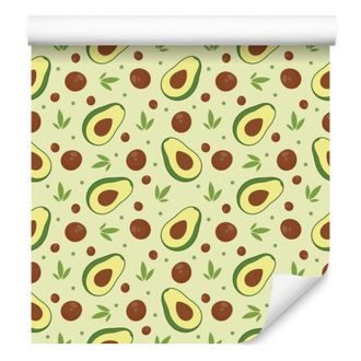 OEM Carta Da Parati Color Crema Avocado E Lime Per Soggiorno E Camera Da Letto, 50x1000 Cm