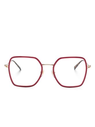 Gucci Brille mit eckigem Gestell - Rot