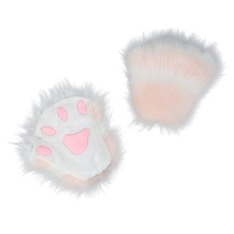 Generic Gants en forme de patte de chat - Mitaines en peluche, accessoires de costume danimal mignon | Design en fourrure douce pour garder les mains au chaud
