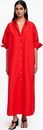 Arket Hemdkleid Aus Baumwolle -Rot