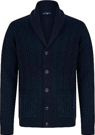Tokyo Laundry Manji 2 Chunky Cable Knitted Cardigan with Shawl Collar in Ink - Tokyo Laundry - XXL