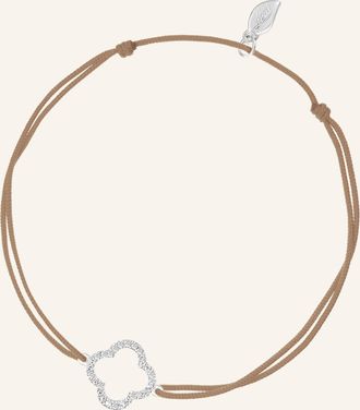 Leaf Freundschaftsarmband Clover Aus 18 Karat Weißgold Mit Diamanten beige