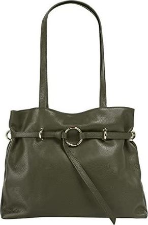 Samantha Look Sac à main Femme cuir véritable | Fabriqué en Italie, sac à bandoulière spacieux avec poignées et compartiments de rangement 021323