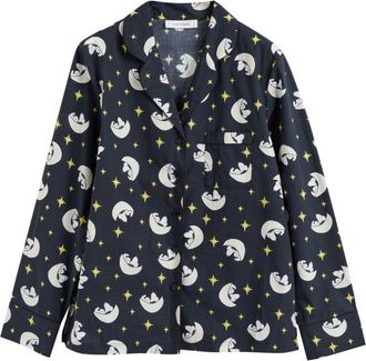 Chinti and Parker Seidenhemd im Pyjama-Stil - Schwarz