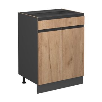 Vicco Meuble cuisine R-Line, Chêne de force doré, 60 cm J-Shape, avec tiroir, sans plan de travail Vicco