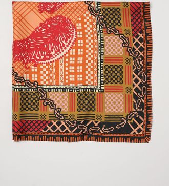 Mantero 1902 Quadratischer Seidentwill-Foulard mit Paisley- und Karomuster