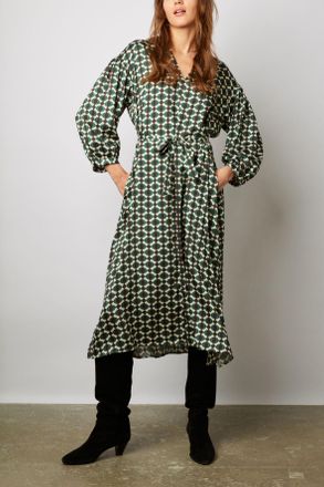 Gerard Darel Robe longue &agrave; motifs g&eacute;om&eacute;triques - JULIAN - Vert