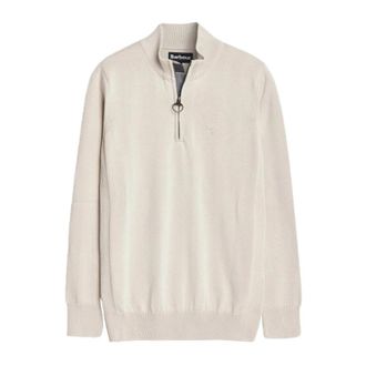 Barbour Baumwoll-Pullover mit halbem Rei&szlig;verschluss - - Knitwear - Herren - Beige - XL