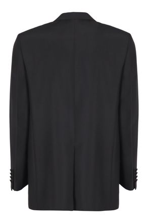 Gucci Mens Double-Breasted Jacket Technical Panama Black Polyester Suit & Dinner