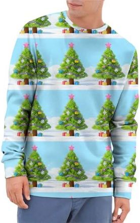 Generic Sweatshirts pour hommes pulls hommes t-shirt chemisier manches longues col rond tops t-shirt manches longues sweat décontracté, bleu ciel, 3XL