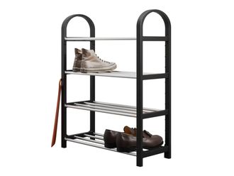 Mirjan24 Schuhregal Niotir, Schuhablage mit 4 Ebenen, Schuhst&auml;nder aus Kunststoff + Metallrohr, Schuhaufbewahrung, Standregal f&uuml;r Flur, Schlafzimmer, Wohnzimme