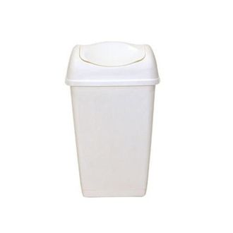 axentia Schwingdeckeleimer in der Farbe Wei&szlig;, Abfalleimer aus Kunststoff f&uuml;r K&uuml;che & Bad, M&uuml;lleimer mit Schwingdeckel, Fassungsverm&ouml;gen: ca. 25 Liter