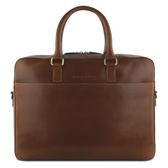 Bugatti Remo Aktentasche 15 Zoll, Businesstasche aus echtem Leder, Arbeitstasche, cognac