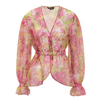 Del Core Femme, Blouses et Chemises, Rose, Taille: 40 FR Blouse à manches cocoon