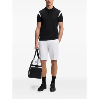 HUGO BOSS Colour-Block Piqu&eacute; Cotton Polo Shirt - Black