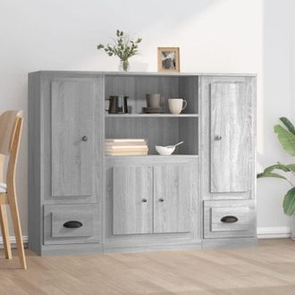 vidaXL Vidaxl - Buffets 3 pcs sonoma gris bois ding&eacute;nierie
