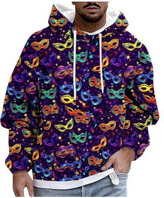 Generic Costume de carnaval - Sweat &agrave; capuche pour homme - Avec impression amusante - Sweat &agrave; capuche - Coupe ample - Confortable - Manches longues - Avec poc
