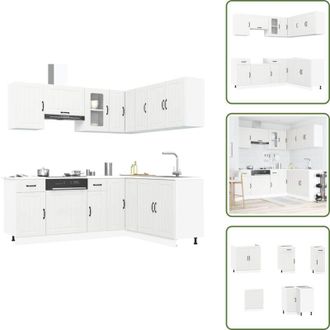 vidaXL vidaXL 11-tlg. K&uuml;chenschrank-Set Kalmar Wei&szlig; Holzwerkstoff