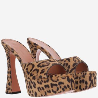 Amina Muaddi Womens Heeled Sandals Dalida Pony Skin Multicolour