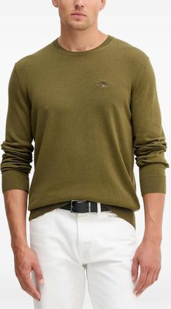 Aeronautica embroidered crew-neck sweater - Gr&uuml;n