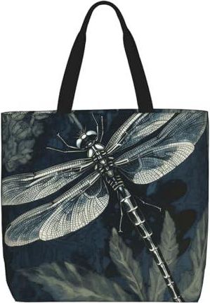 Generic Motif De Libellules Perch&eacute;e Sac &Agrave; Bandouli&egrave;re Grand Tote Bag L&eacute;ger Sac Fourre-Tout Pour Plage Travail Shopping