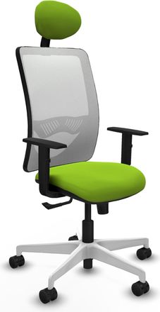 Piqueras y Crespo Stuhl mit Armlehnen Zulema, h&ouml;henverstellbarer Lendenwirbelst&uuml;tze und festem Kopfteil, ausgestattet mit 3 Positionen und Schneideschaum, mit Rollen vo