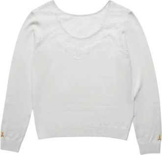 Patrizia Pepe Pull en m&eacute;lange de laine finesse 12 - Femme - Tops - Blanc - Taille: 38 FR