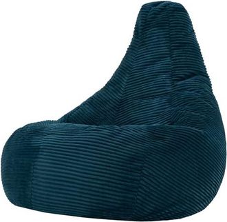 Icon Brand Dalton XXL Sitzsack Cord, Blaugr&uuml;n, Gaming Sitzsack Erwachsene mit F&uuml;llung, Bean Bag, Cord Sessel, Lounge Sessel, Lounge Stuhl, Schlafzimmer, Wohnzimm