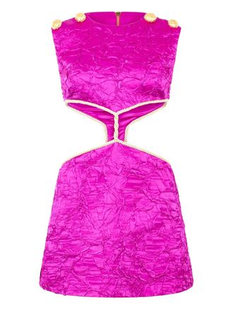 Roberto Cavalli robe courte à effet froissé - Rose