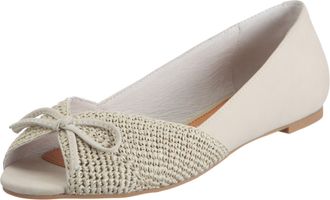 Buffalo London 210-5228 Nubuck Raffia White 09 117221, Damen, Ballerinas, Weiss (White 09), EU 40