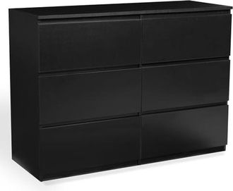 IDMarket Commode 6 tiroirs TOMI 110 cm Bois Noir