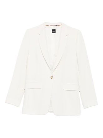BOSS blazer à simple boutonnage - Blanc