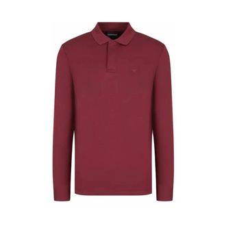 Armani Langarm-Polo mit Rei&szlig;verschluss - - Tops - Herren - Rot - XL