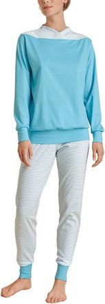 CALIDA Soulmate Bündchen-Pyjama Damen, aus 100% Baumwolle