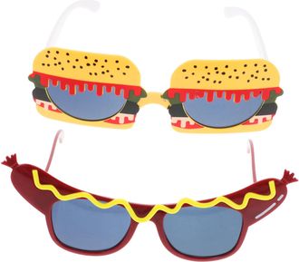 Pretyzoom 2 St&uuml;ck Burger-Dress-Up-Gl&auml;ser Lustige Sonnenbrille Neuheit Sonnenbrille s&uuml;&szlig;e Sonnenbrille Party-Sonnenbrille Partyzubeh&ouml;r Halloween Brillen Photoboot