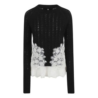 Ermanno Scervino Femme, Pulls, Noir, Taille: 38 FR Pull ras du cou