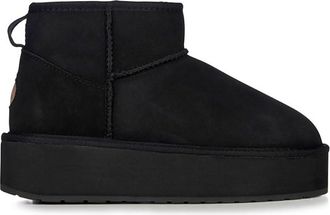 Emu Australia Womens Stinger Micro Flatform Sheepskin Ankle Boot, Black, Size 42
