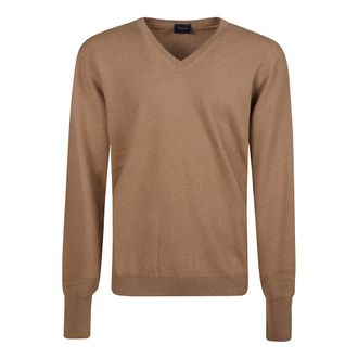 Drumohr Pull Col V en Cachemire - Homme - Pulls - Beige - Taille: XL
