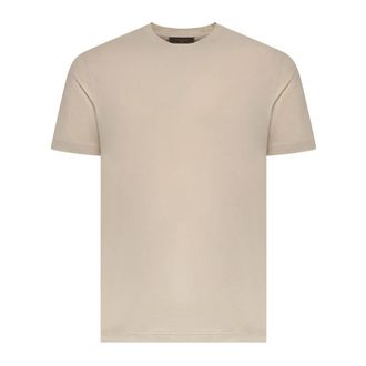 Zanone Homme, Tops, Beige, Taille: 3XL T-Shirt Ras du Cou